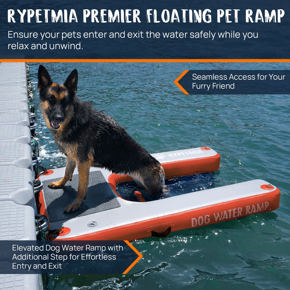 RYpetmia Large Inflatable Pup Plank Dog Water Ramp Pool Ramp Dog ...