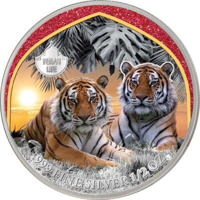 2024 Cameroon Tiger Silver Color Coin indian Wildlife Big Cat Indian ...
