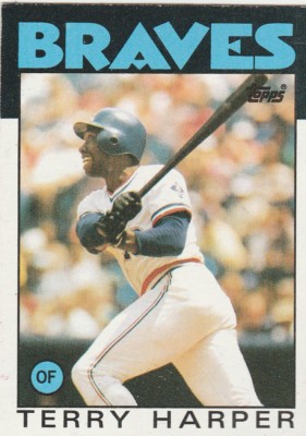 FREE SHIPPING-MINT-1986 Topps #247 Terry Harper Atlanta Braves Baseball ...