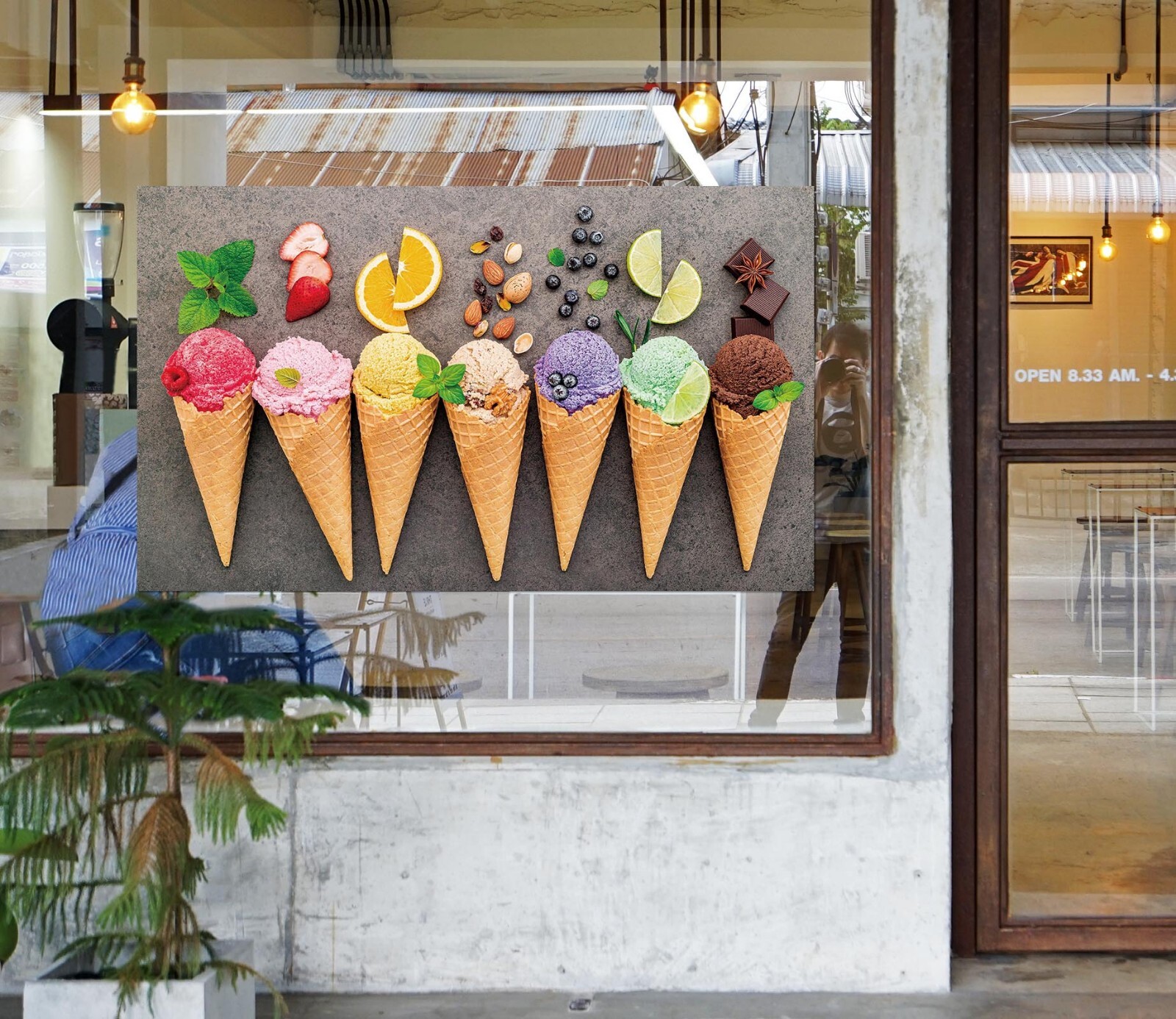 3D Ice Cream Dessert Shop A2084 Window Stickers Vinyl Wallpaper Wall ...