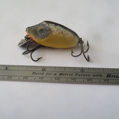 FISHING LURE HEDDON 1½" VINTAGE MIDGET DIGIT GREEN HEAD & SILVER SCALES ...