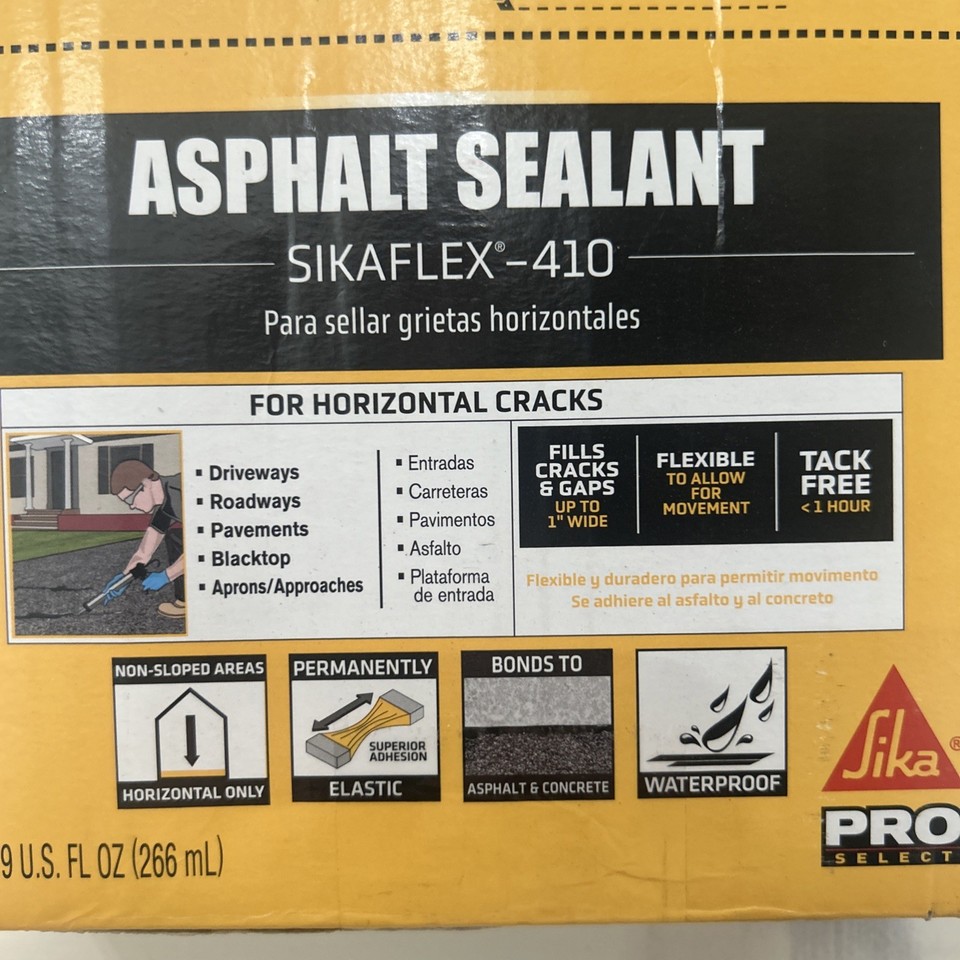 Sikaflex-410 Asphalt Sealant, Black, Self-Leveling Hybrid Sealant for ...