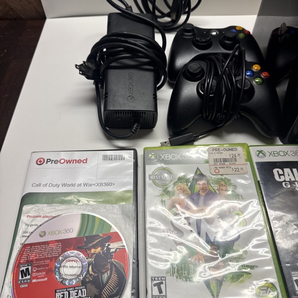 Microsoft Xbox 360 E Console Bundle Lot 250GB Model 1538 W/ 4 Hit Games ...