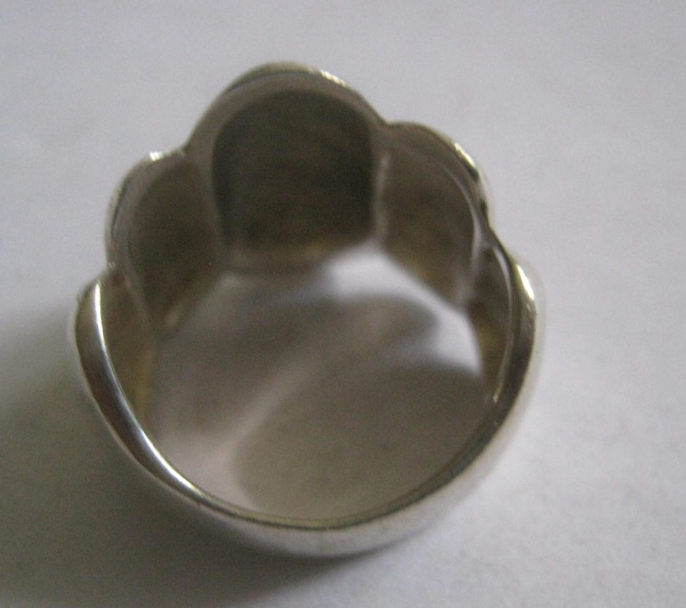 Mexico ATI Athra Trading 925 Sterling Silver Lobe Design Ring, 17mm, Sz ...
