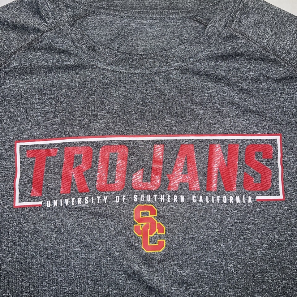 USC Trojans ‘SC’ Football Athletic Shirt Adult Large Gray NCAA Official ...