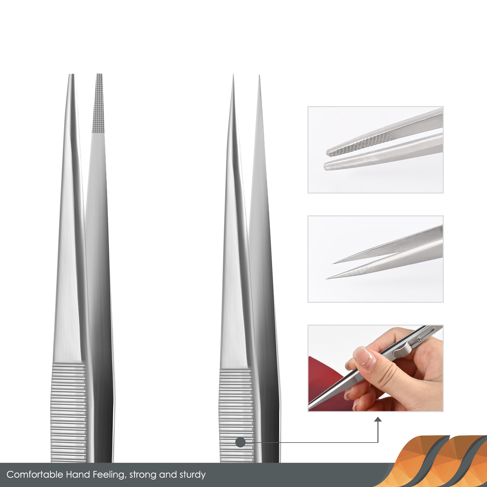 2 PCS ESD Tweezers Set, Lockable Anti-Static Stainless Steel Precise ...