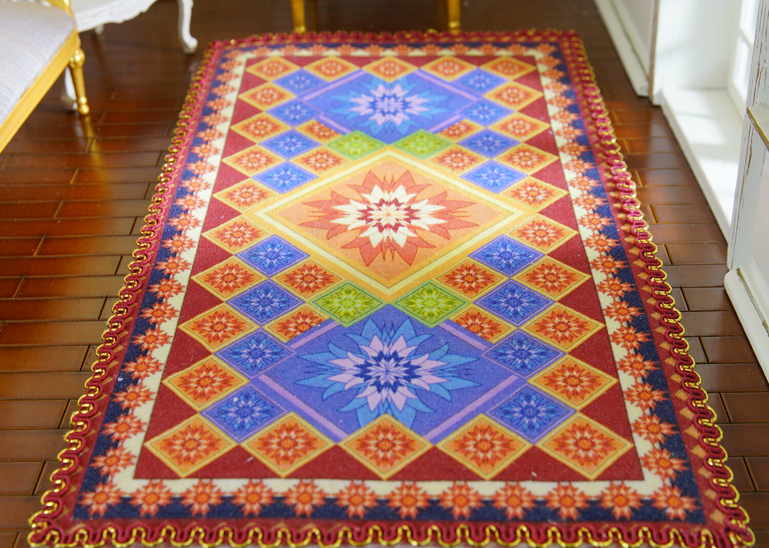 Stunning Purple Classic French Swirls Aubusson Design Dollhouse Lace ...