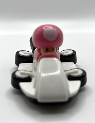 Toad Mario Kart Race Car McDonald's Happy Meal Toy White Pink Black ...