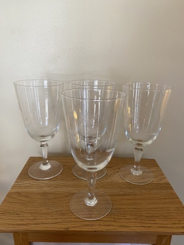 Stemmed Footed Water Glasses Goblet Wheat Design set of 4 | eBay