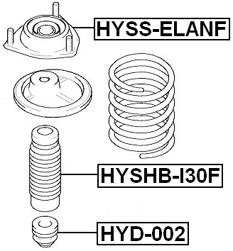 Front Strut Mount Shock Absorber Support FEBEST HYSS-ELANF OEM 54610 ...
