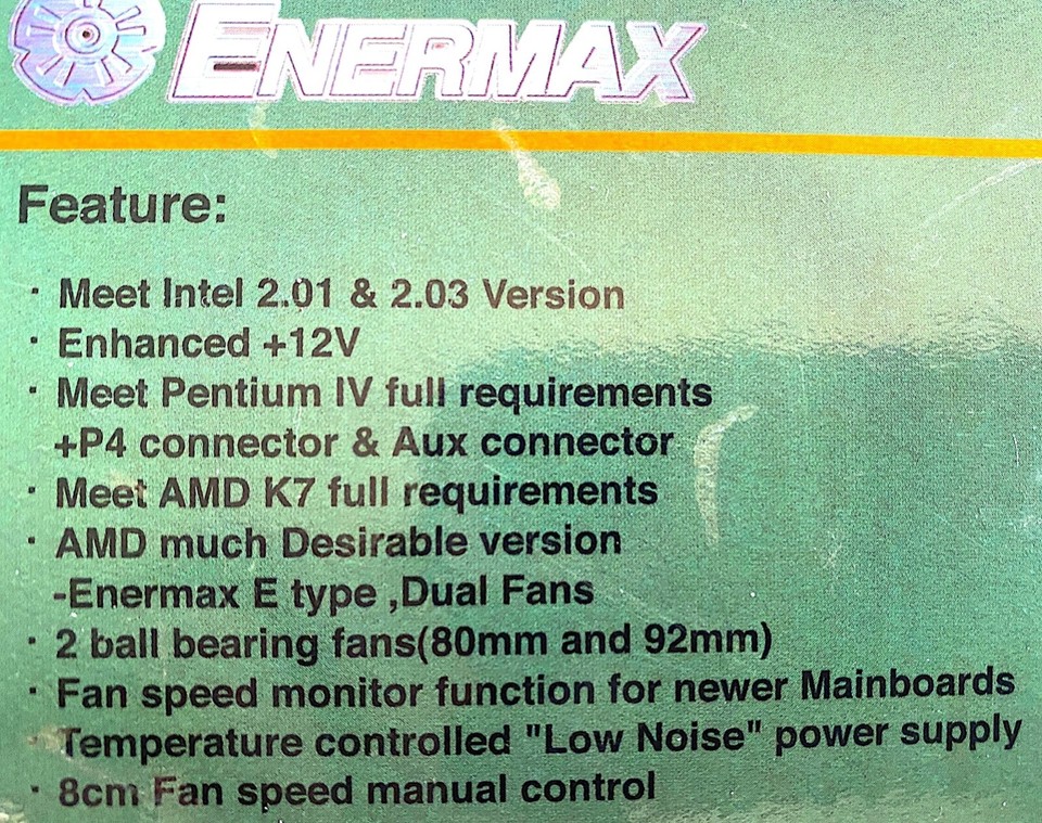 Enermax ATX-FMA Switching Power Supply1500R.P.M - 3000R.P.M manual control 115V | eBay