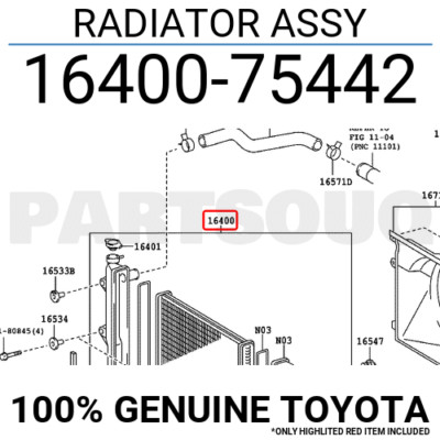 1640075442 Genuine Toyota RADIATOR ASSY 16400-75442 | eBay