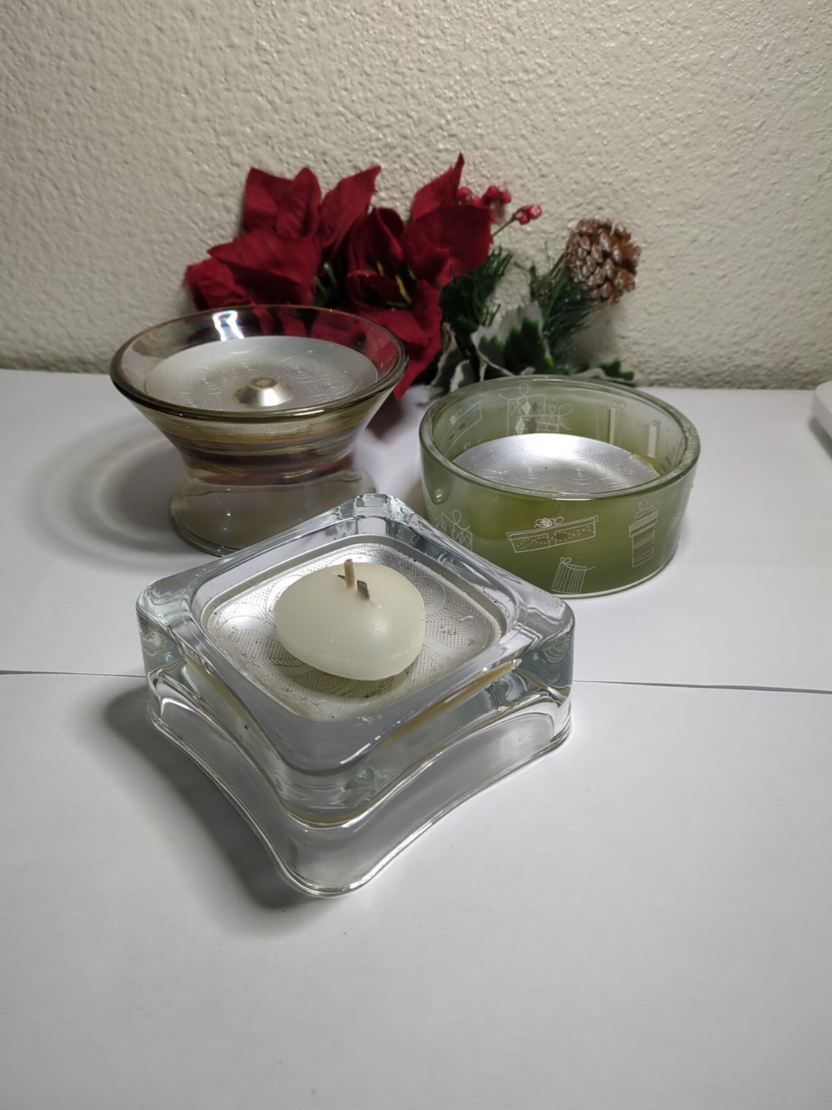 Glade Scented Oil Candle Refill Glass Holders Lot of 3 Glass & 2 Tins ...