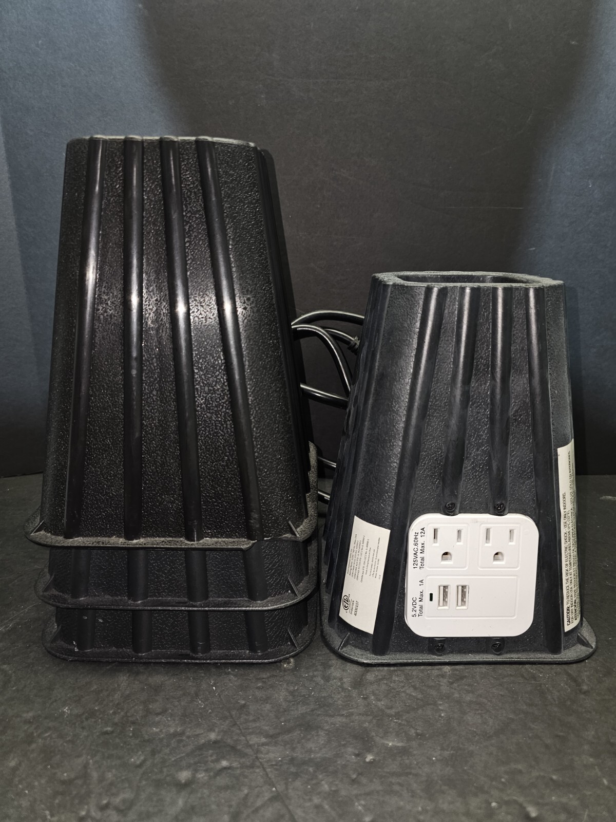 Intertek 4-Piece Plastic Bed Risers With USB & Outlet Recepticals 8 ...