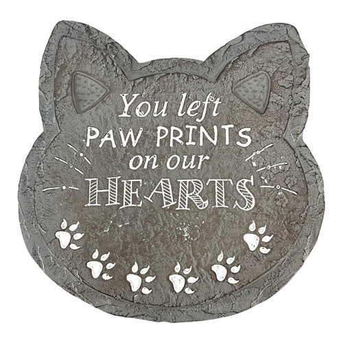 Cat Paw Print “You left Paw Prints on our Hearts” Garden Stepping Stone ...