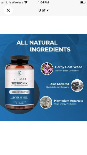 Testronix Performance Supplement for Men - Energy and Muscle ...