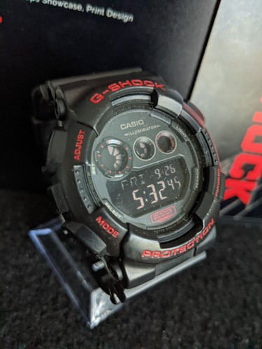 Casio GD120 Digital Watch – Black Band & Bezel with Red Lettering – NO ...