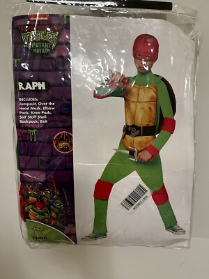 TMNT Raph Raphael Muscle Costume Dress Up Mask & Jumpsuit Ninja Turtle ...