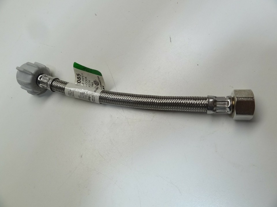 1/2" inch female pipe x 7/8" ball cock x 9" length braided stainless ...