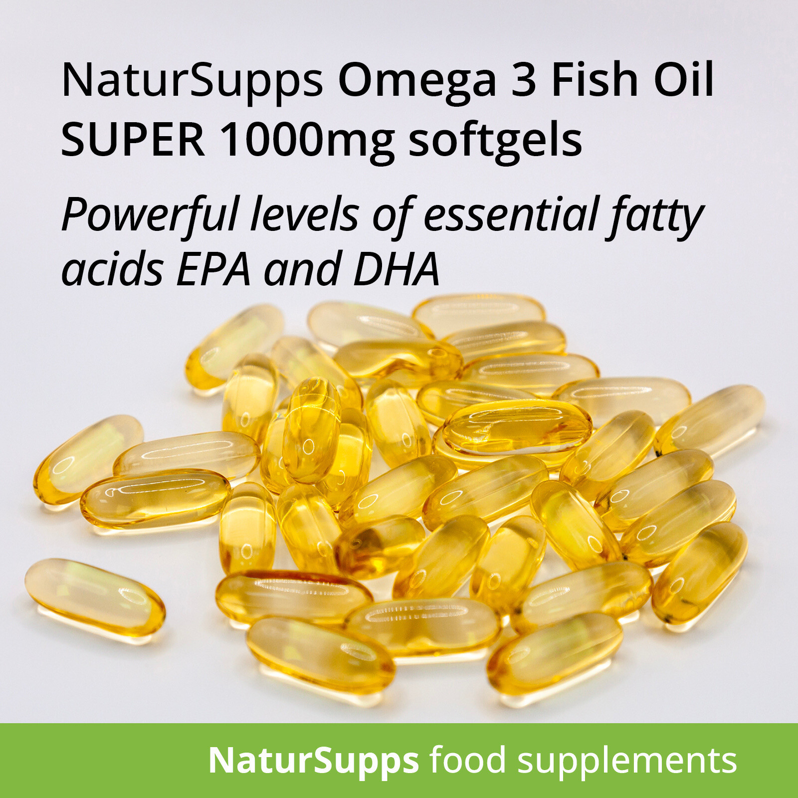 Omega 3 Fish Oil 1000mg - 500mg EPA and 250mg DHA per Capsule ...