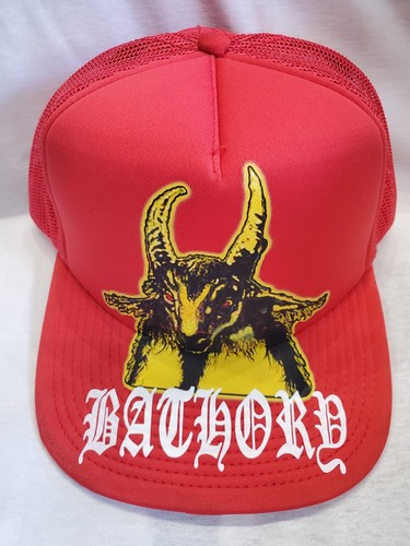 Metal Head Black Death Thrash Bathory Trucker Red Hat Snapback ...