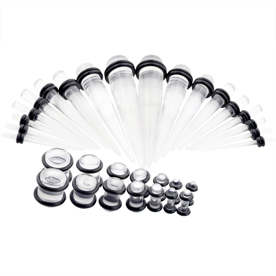 Ear Stretching Kit 24-36PCS 14G-00G Ear Gauges Expander Set Acrylic ...