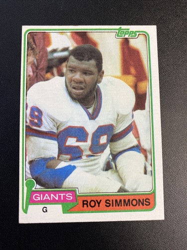 1981 Topps Roy Simmons Rookie Card New York Giants #454 RC | eBay