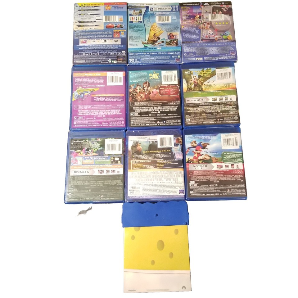Disney Pixar 3D Nickelodeon Dreamworks Blu-ray Movie Lot Of 10 Animated ...