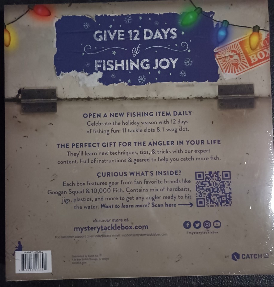 12 Days of Fishmas Holiday Fishing Advent BOX #1. NEW Mystery Tacklebox ...