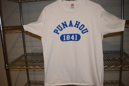 Punahou School vtg Honolulu Hawaii t shirt Soffe Tag XL Fits Large Thin ...