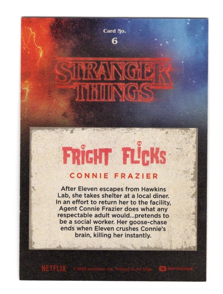 2023 ZEROCOOL STRANGER THINGS FRIGHT FLICKS CONNIE FRAZIER SILVER ...