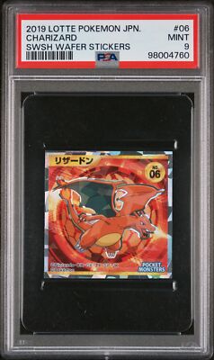 2019 LOTTE POKEMON JAPANESE SWORD & SHIELD WAFER STICKERS #06 CHARIZARD ...