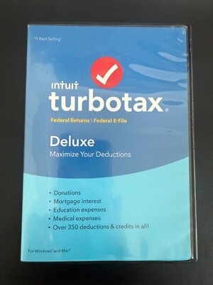 Turbotax 2018 Deluxe Federal Returns & Federal E-File for Windows & MAC ...