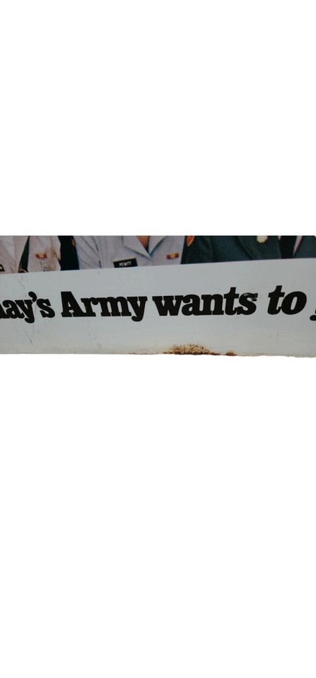1970s ARMY Recruiting Orig Metal Sign 2 sided Today's Army Wants to ...