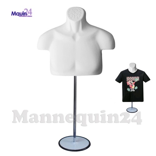 Male Torso Mannequin Body Form Chest Long - White Men Form +Stand ...