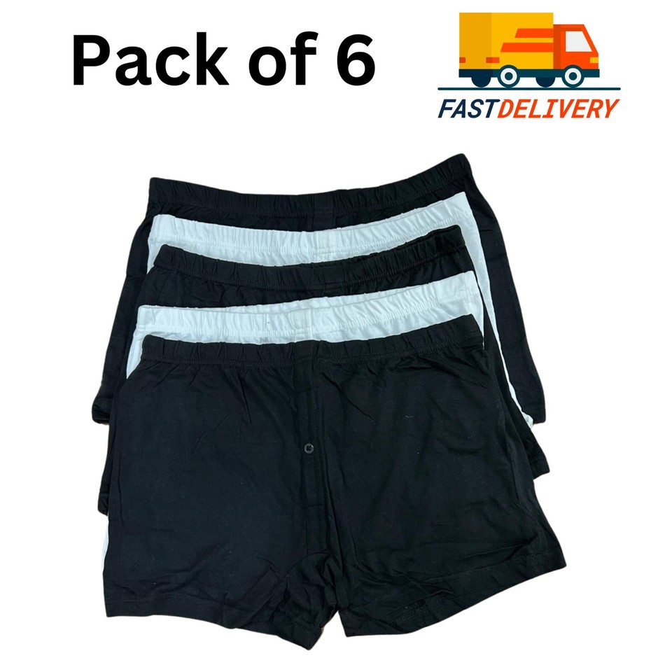 men's plain boxer shorts 3 6 12 pack underwear trunks underpants ...