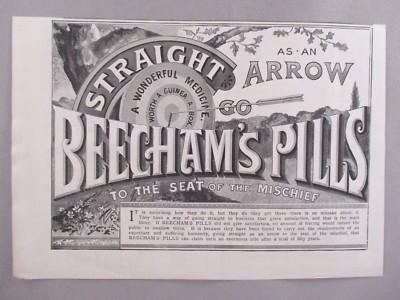 Beecham's Pills PRINT AD - 1896 ~~ large logo | eBay