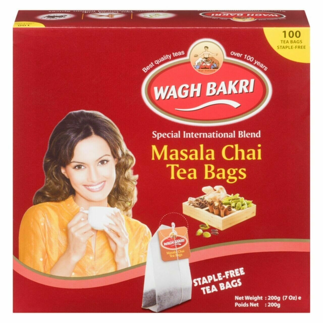 WAGH BAKRI Special Blend Indian Masala Chai Tea Bags Spiced Tea 100 ...