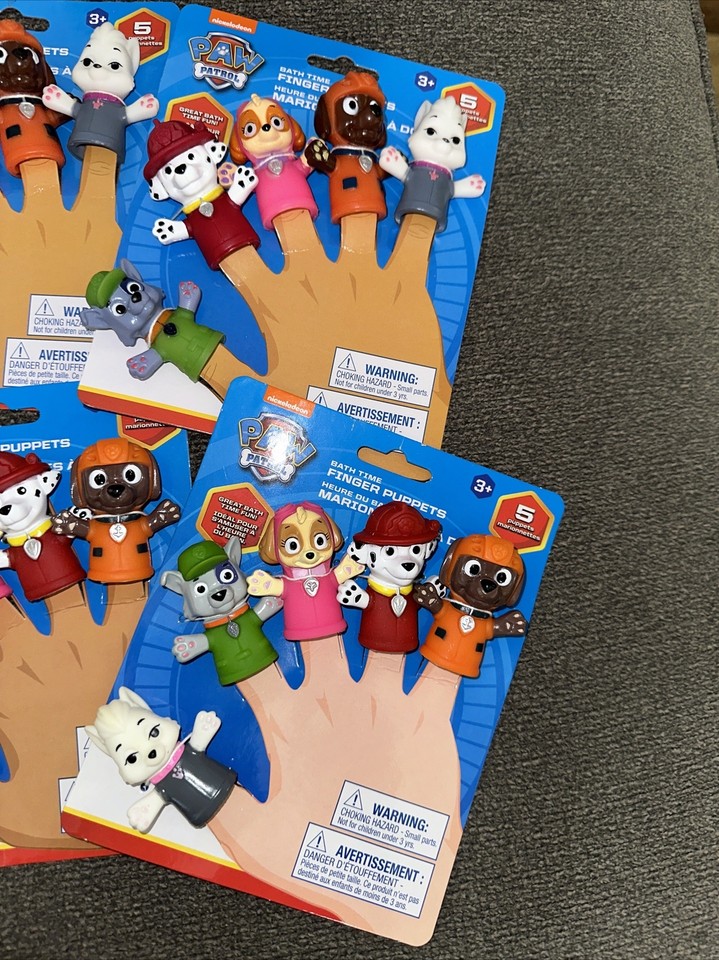 Lot of 10 New Paw Patrol Bath Time Finger Puppets Baby Party Favor ...