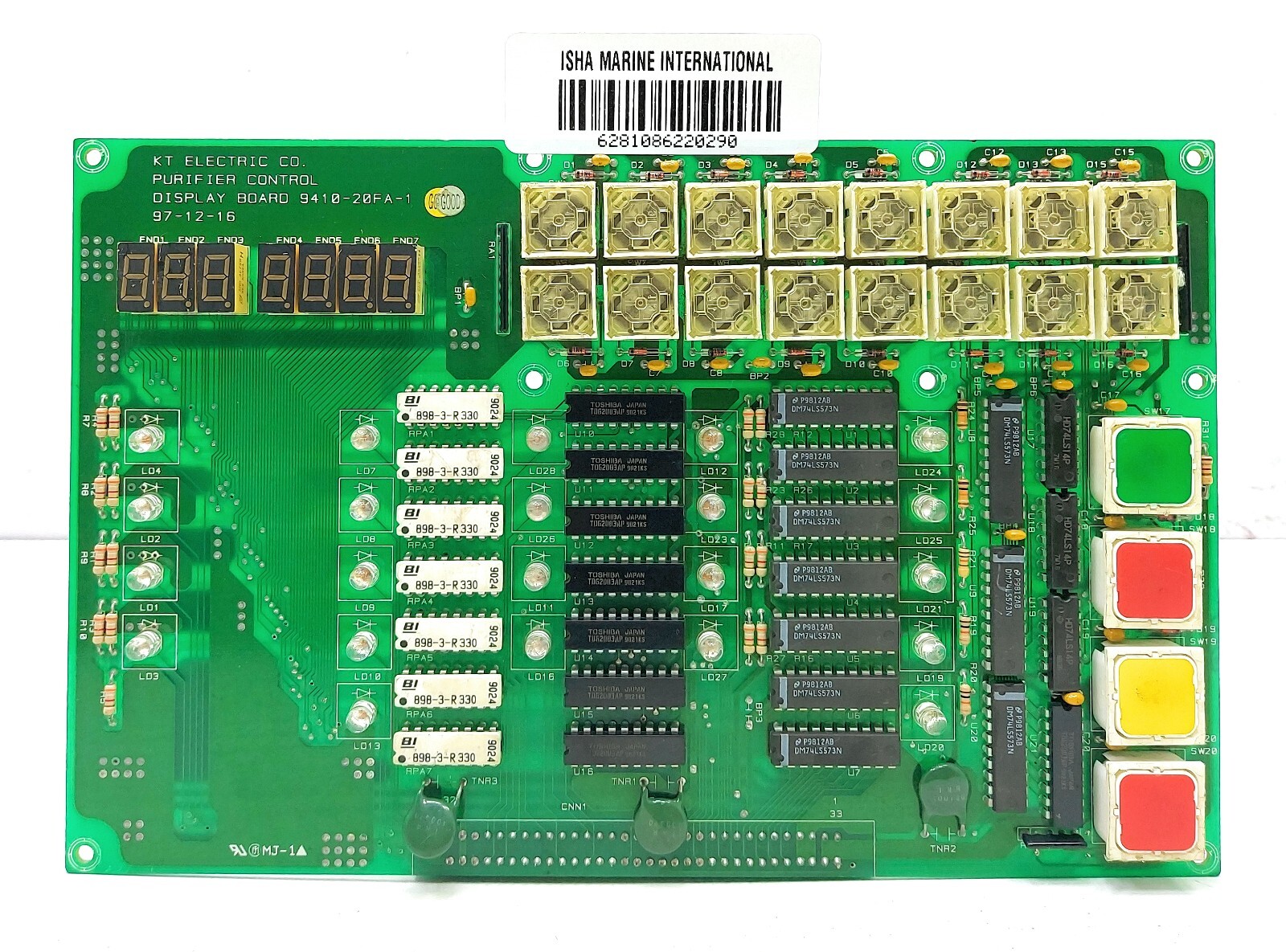 KT Electric Purifier Control 9410-20FA-1 Display Board 0290 | eBay