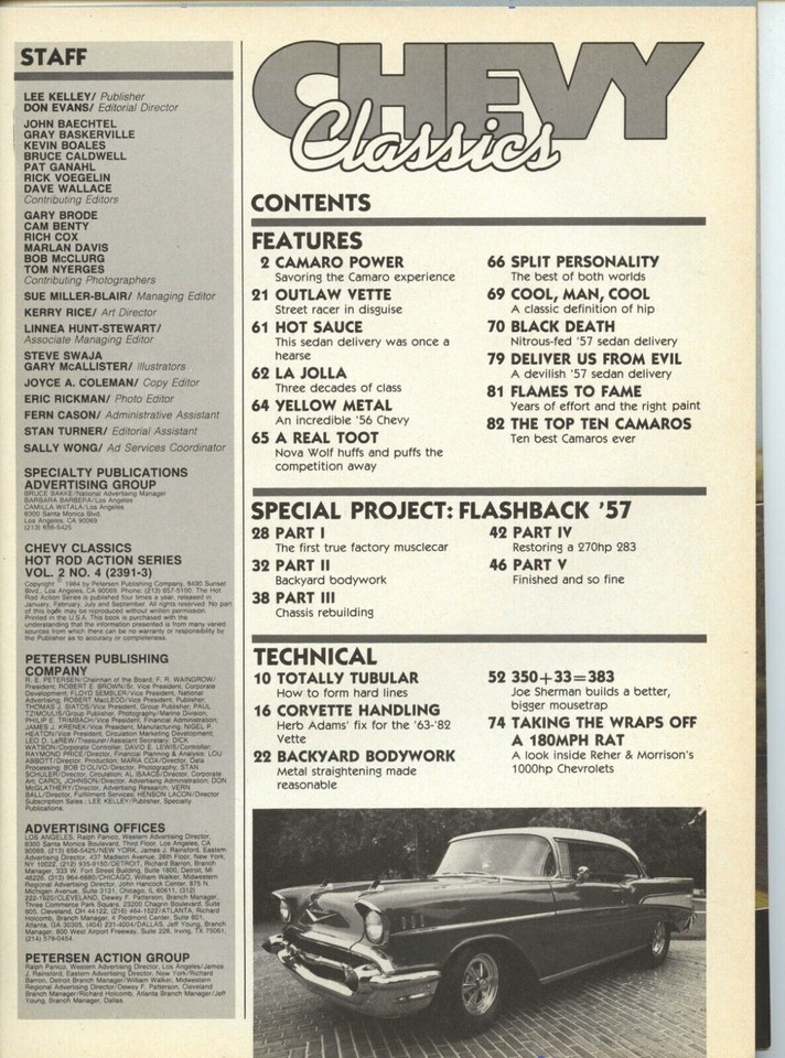 Hot Rod Magazine Chevy Classics Vol 2 No 4 Ten Best All-Time Camaros | eBay