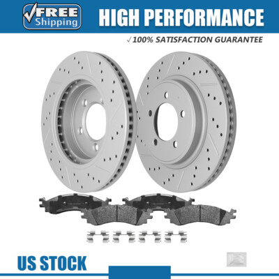 Front Disc Brake Rotor + Ceramic Pad For Ford Explorer Sport Mercury ...