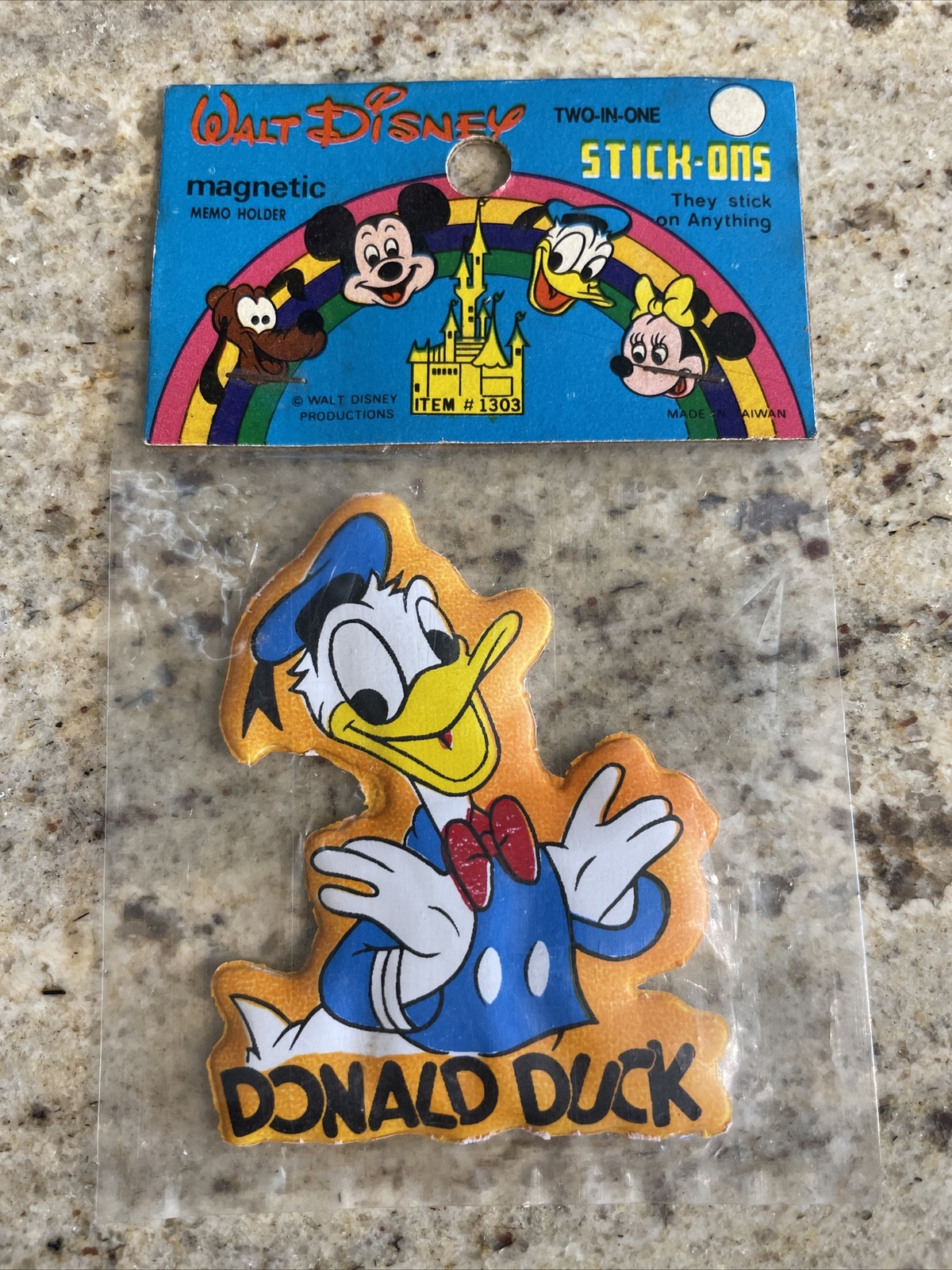 Vintage 1970s Walt Disney Donald Duck Magnetic Memo Holder - Stick On ...