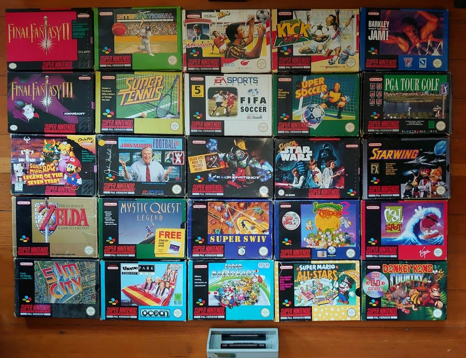 Boxed Super Nintendo SNES Mario World PAL Bundle 25 Games PAL Final ...