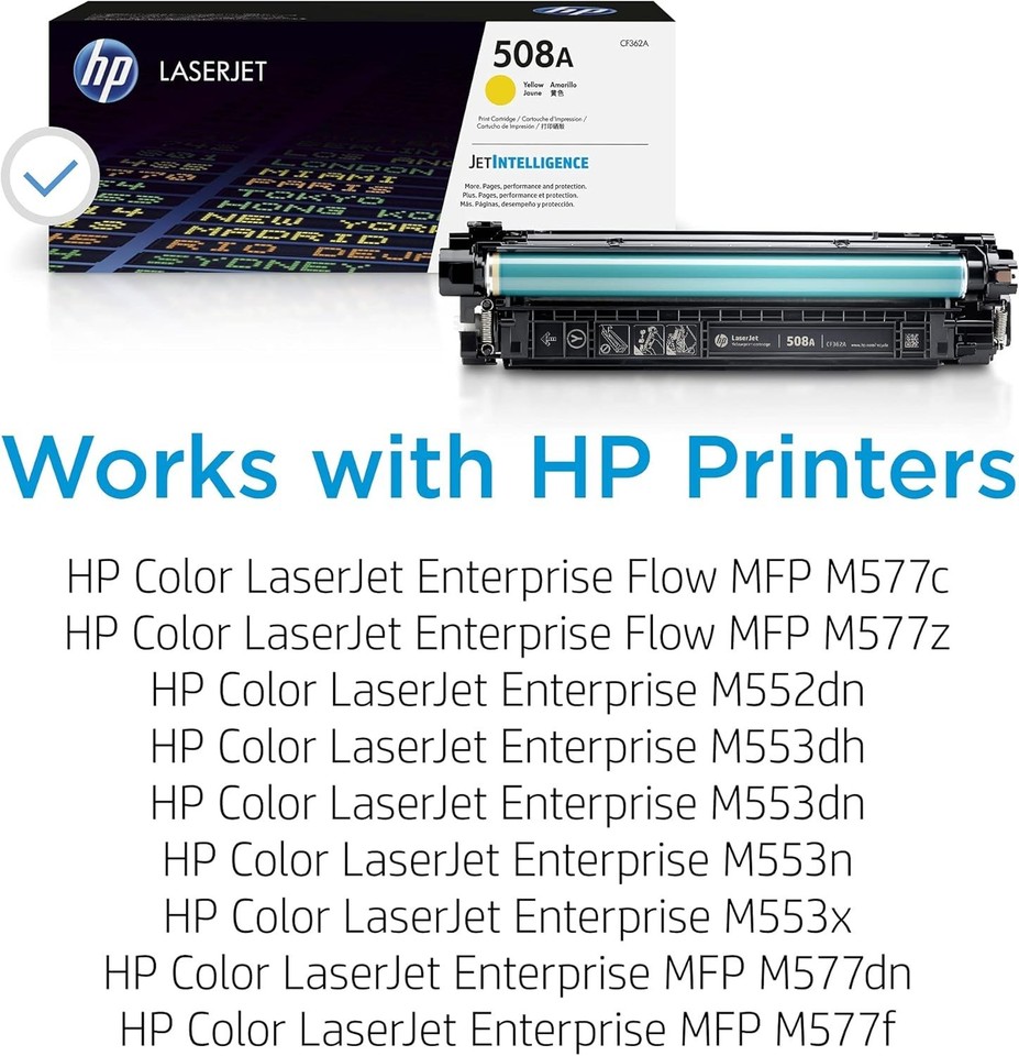 HP 508A Yellow High-Yield LaserJet Toner Cartridge,M552,MFP M577,M553 ...
