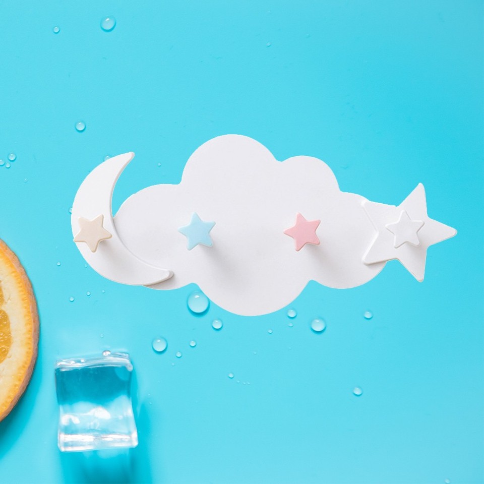 Sticky Hanging Hooks Cartoon Cloud Adhesive Bathroom Self-adhesive ...
