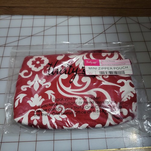 Thirty One Red Parisian Pop Mini Zipper Pouch | eBay