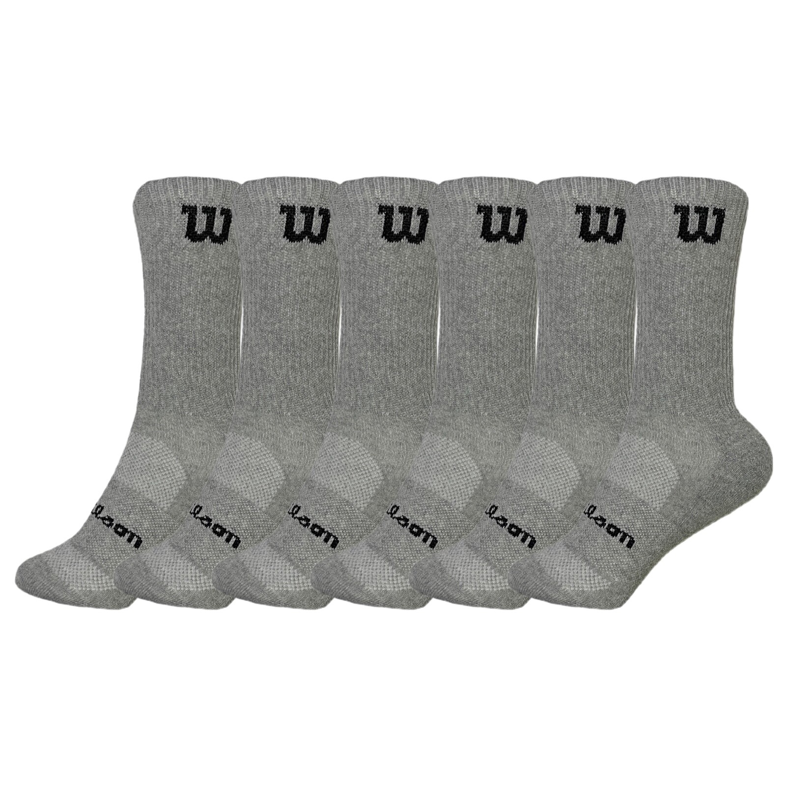 Socks Wilson Crew Gray Socks 3 or 6-Pack, Minor details. Read ...