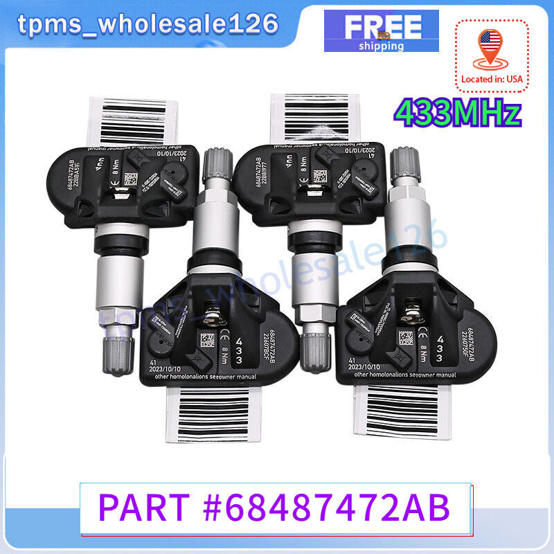 4PCS TPMS Tire Pressure Sensors 68487472AB For 2019-2021 Dodge ...