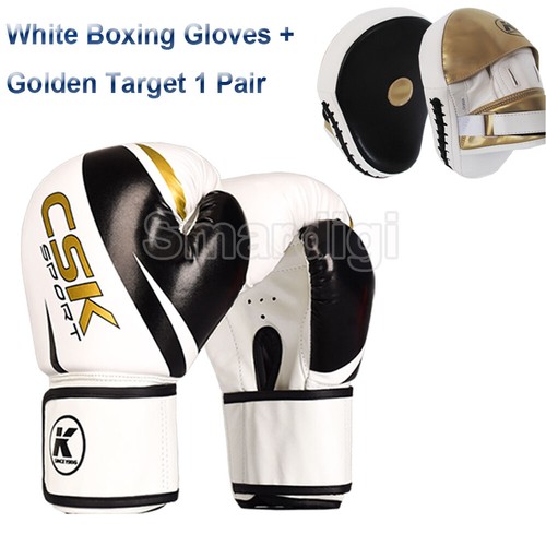 Boxing Gloves+Curved Hand Target Boxing Sparring MMA Punch Bag Gloves ...
